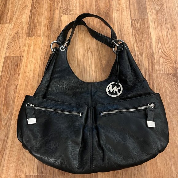Michael Kors | Bags | Michael Kors Black Leather Hobo Bag | Poshmark